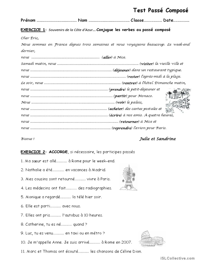 Passé Composé Avec AVOIR Et ÊTRE | PDF
