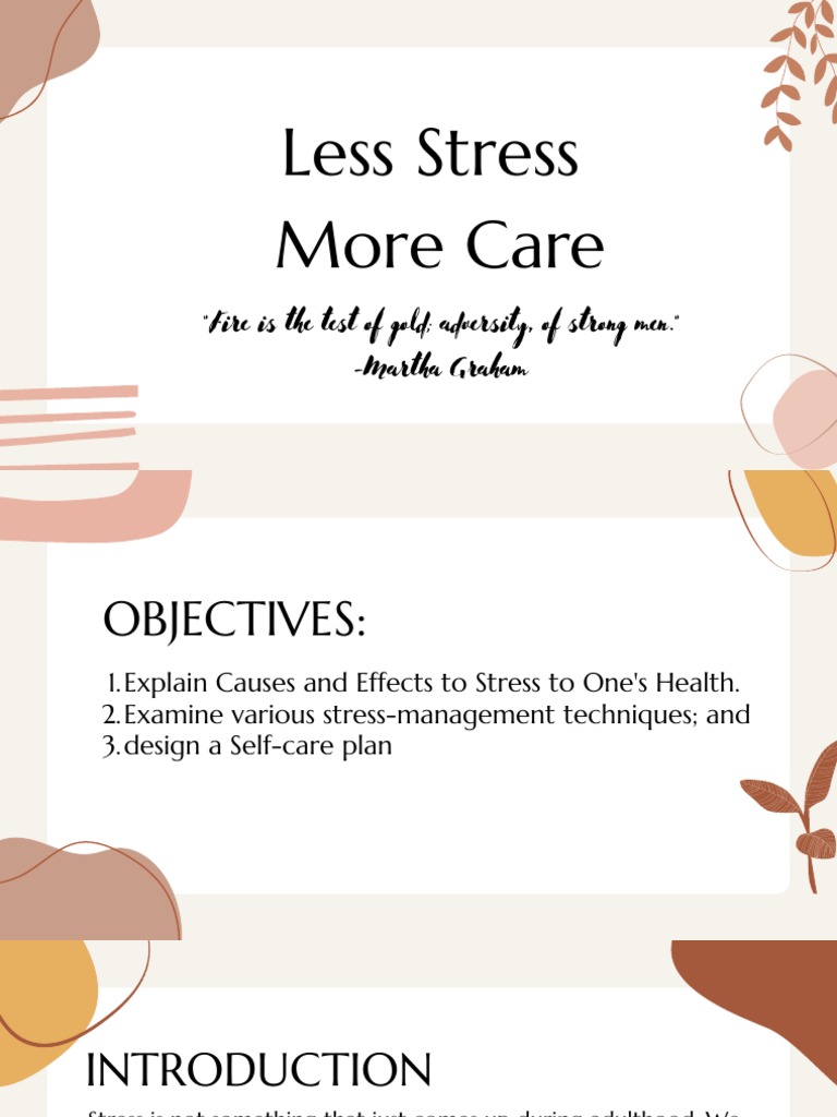 Less Stress, More Care | PDF | Stress (Biology) | Feeling