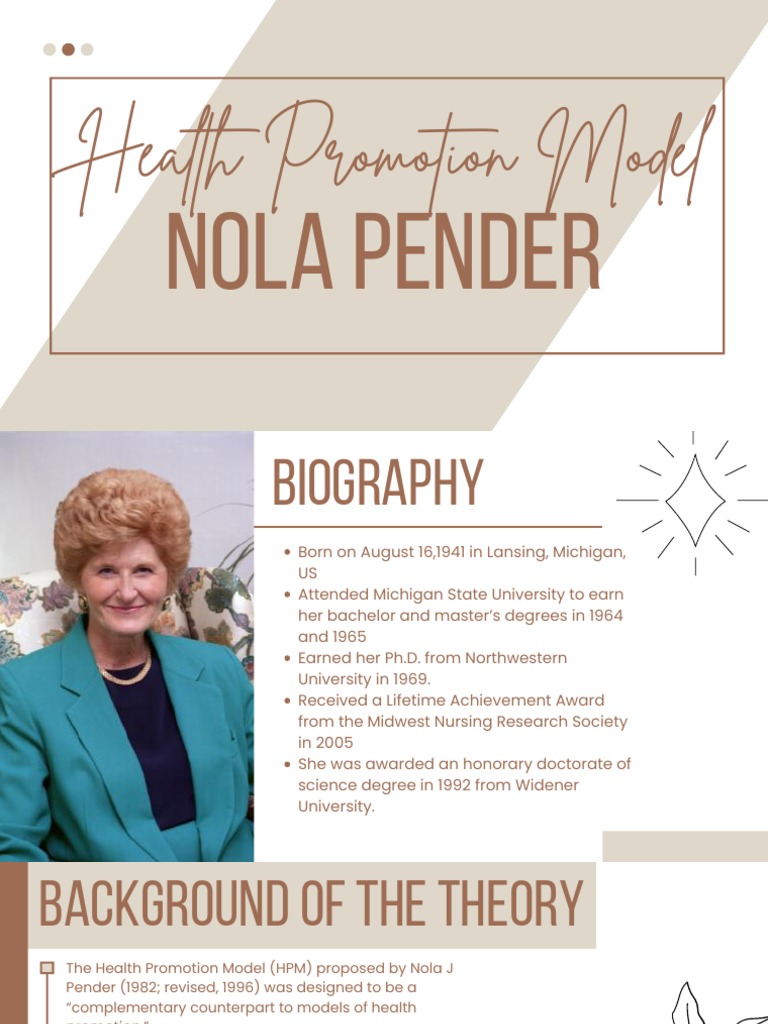 Nola Pender Health Promotion Model Macasindil & Nagera | PDF | Behavior ...