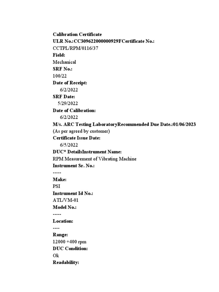 RPM Calibration | PDF | Computers