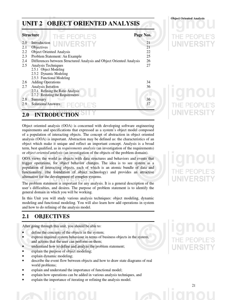 Object Oriented Analysis Techniques | PDF | Abstraction (Computer ...