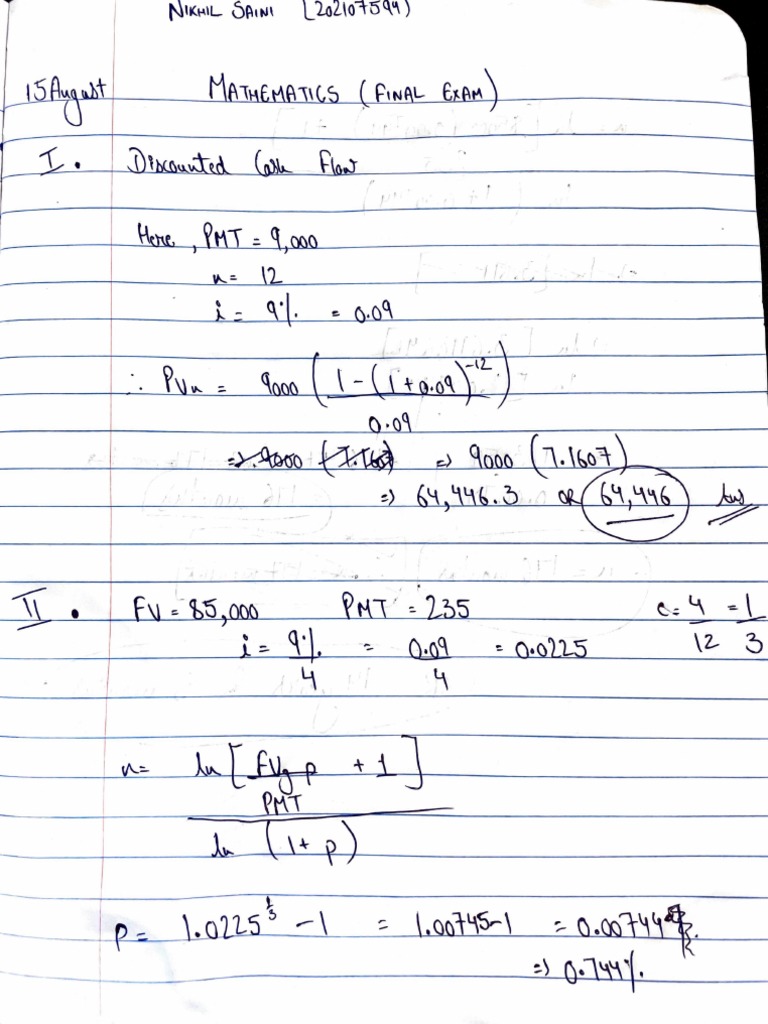 Nikhil Saini 202107594 Maths Final | PDF