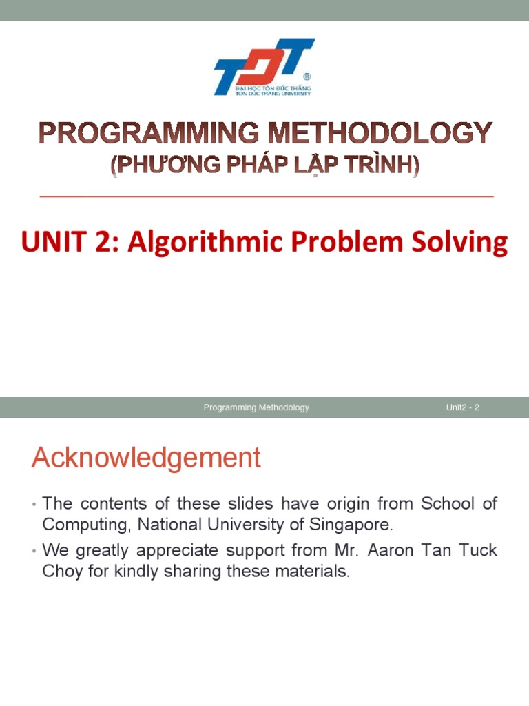 Unit2 Algorithmic Problem Solving Pdf Algorithms Computer Programming