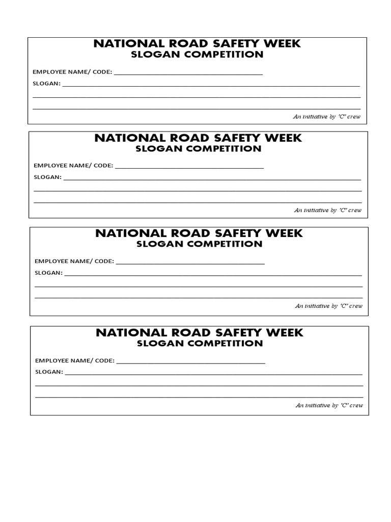 road safety slogan | PDF