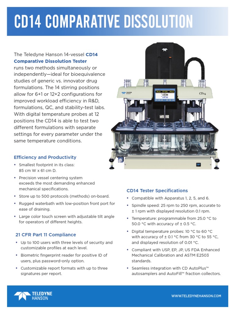 CD14 Comparative Dissolution Tester | PDF | Home & Garden | Computers