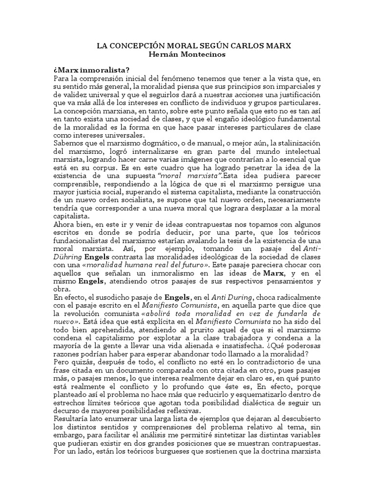 La Concepción Moral Según Carlos Marx | PDF