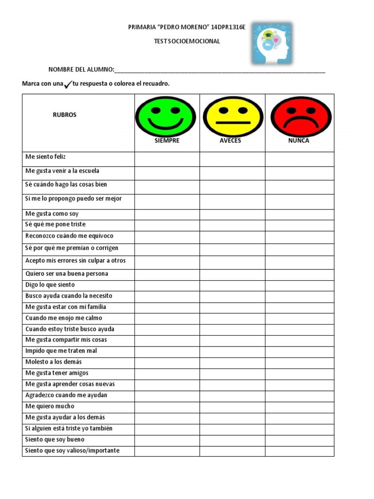 Test Socioemocional | PDF