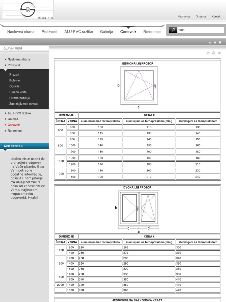 Katalog Za Prozori I Vrati | PDF