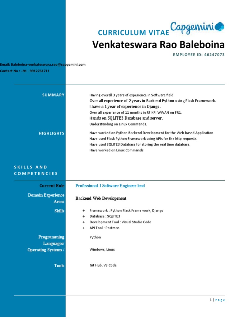 Venkateswara Rao Updated Cg Pdf Databases Python Programming Language