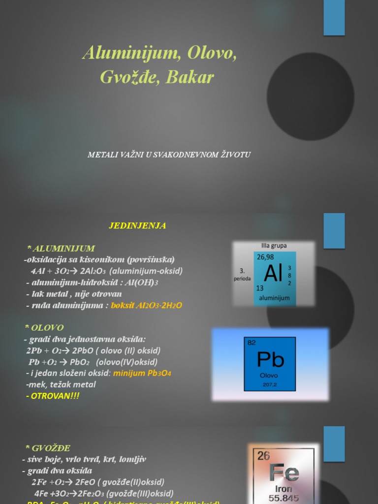 Aluminijum, Olovo | PDF