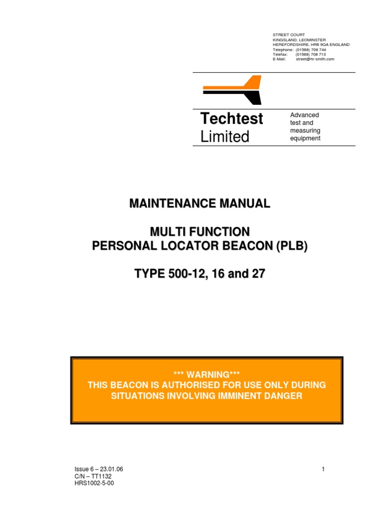 Techtest ELT 500-12Y Operation Manual | PDF | Modulation | Electronics