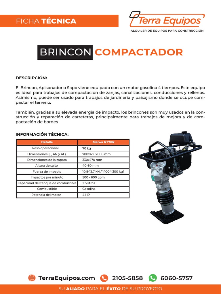 Ficha Técnica Brincon Compactador | PDF