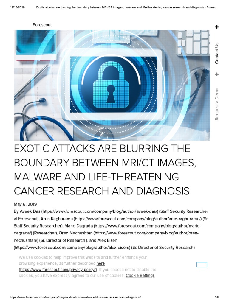 Exotic Attacks MRI - CT Images Malware in Diagnosis - Forescout | PDF | Malware | Medical Imaging