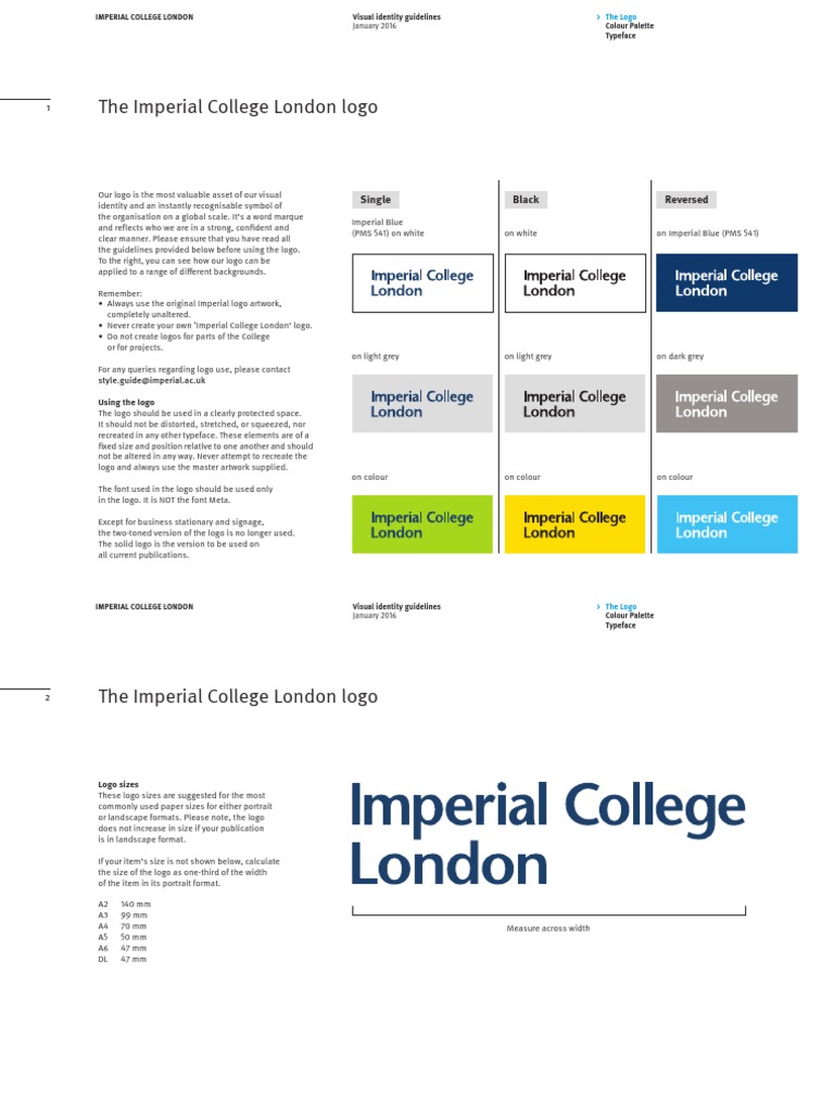 Imperial College London Font Guidelines | PDF | Logos | Brand