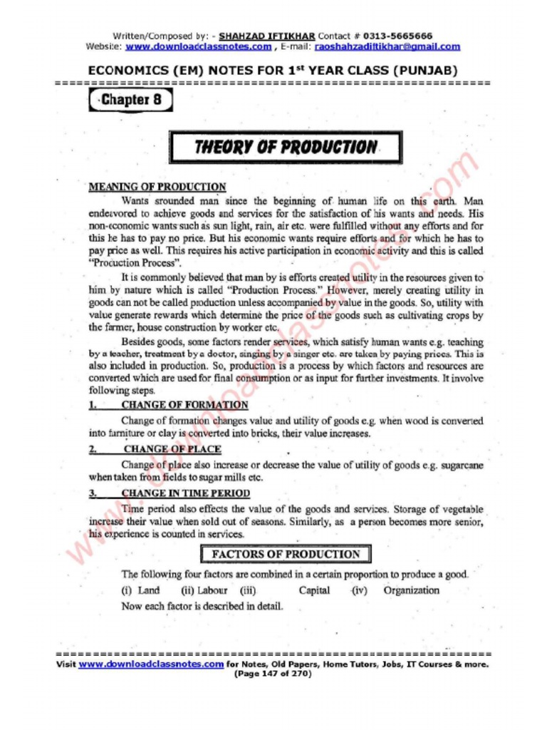 Unit 08 Theory of Production | PDF