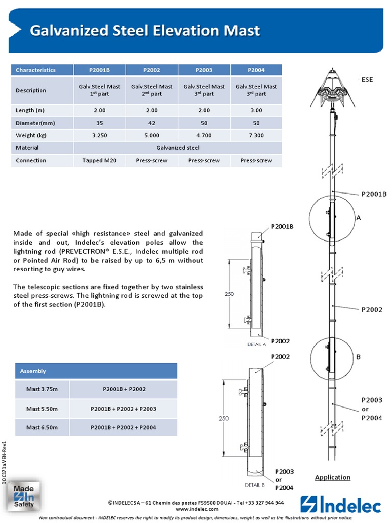 DS - P2001B-P2002-P2003-P2004 - Galvanized-Steel-Elevation-Mast ...