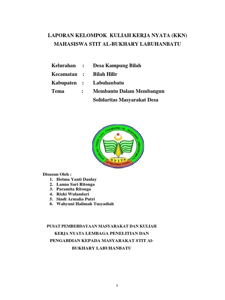 1.format Dan Contoh Laporan Individu KKN | PDF | Ilmu Sosial