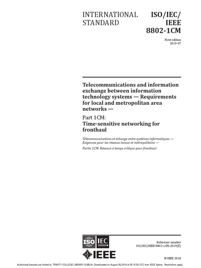 Iso/Iec/ Ieee 8802-1CM | PDF | Computer Network | Institute Of Electrical And Electronics Engineers