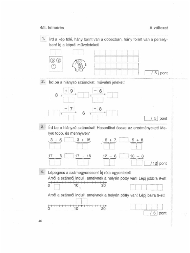 Év Végi Felmérők Matematikából 1 Osztály Pdf