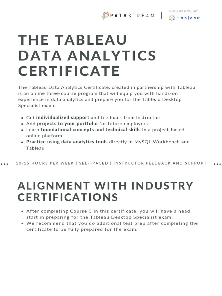 Tableau Data Analytics Certificate Syllabus | Download Free PDF ...