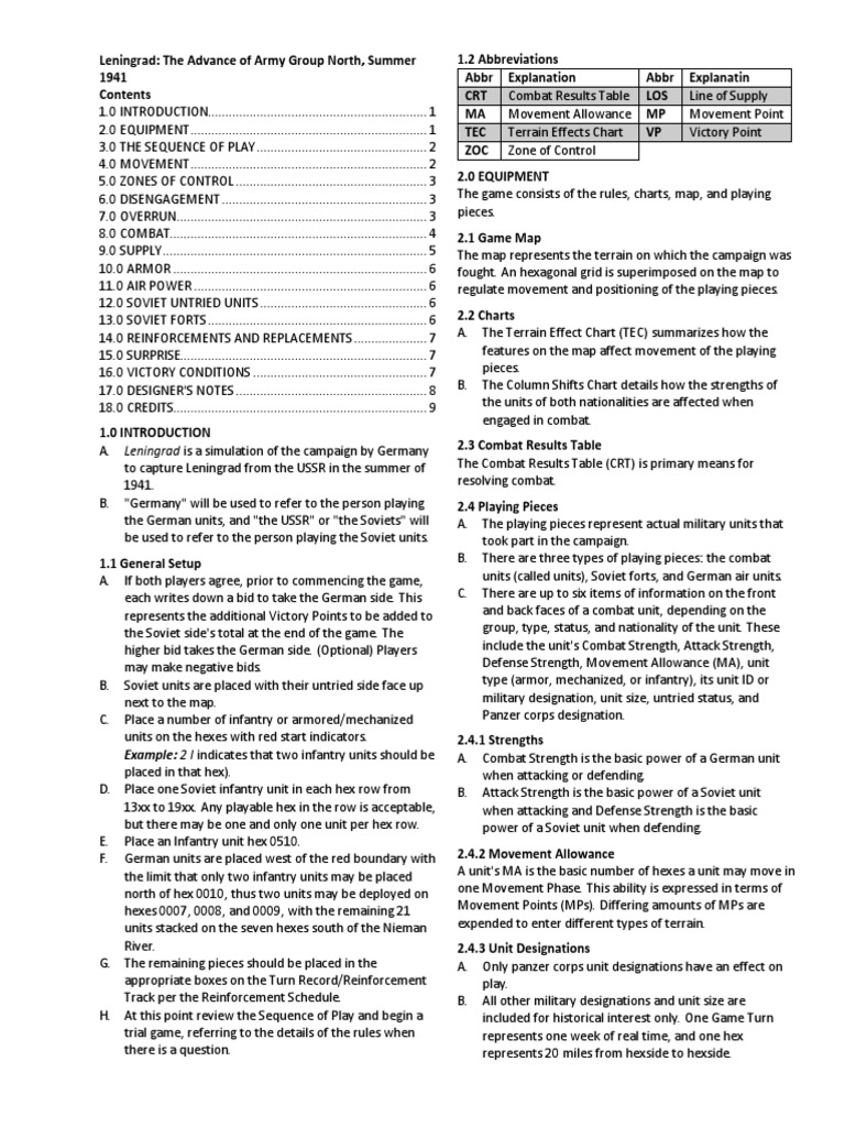 Leningrad Rules (Revised and Reformatted) | PDF