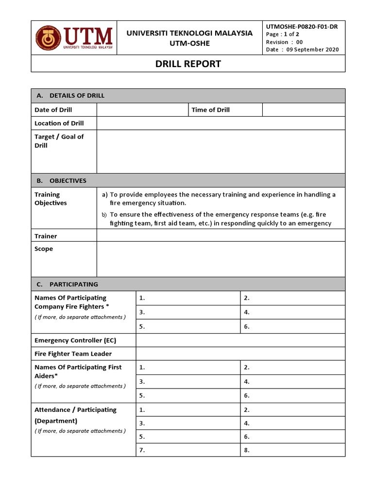 Fire Drill Report | PDF