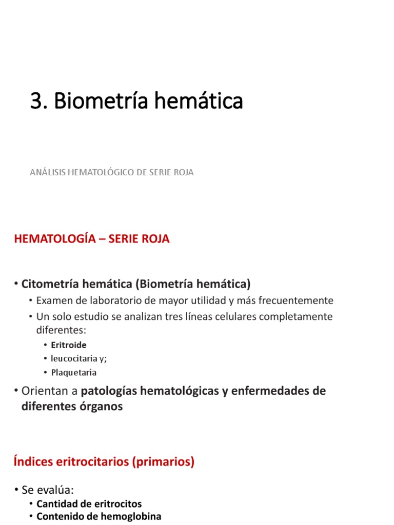Biometria Hematica | PDF | Sangre | Hematología