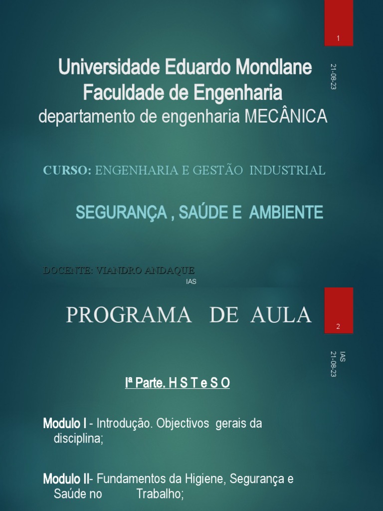 Programa de Aula para Egi | PDF | Gestão de recursos ambientais | Engenharia