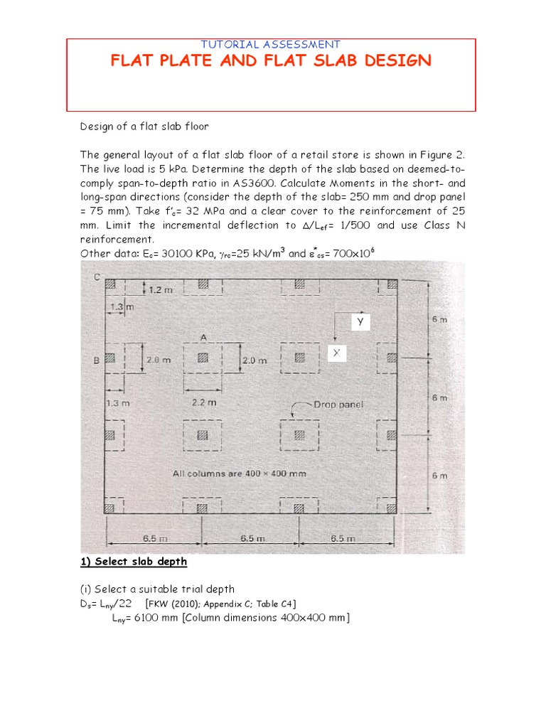 Flat Plate and Flat Slab Design-Tutorial Assessment-Students | PDF