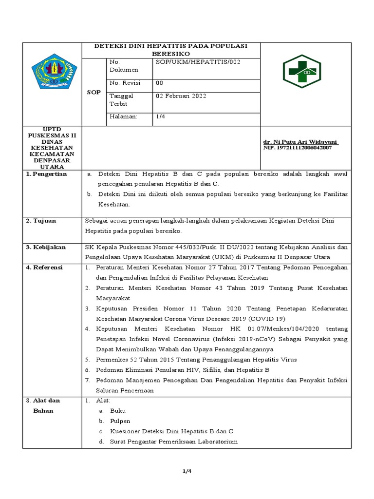Sop Hepatitis Populasi Berisiko | PDF