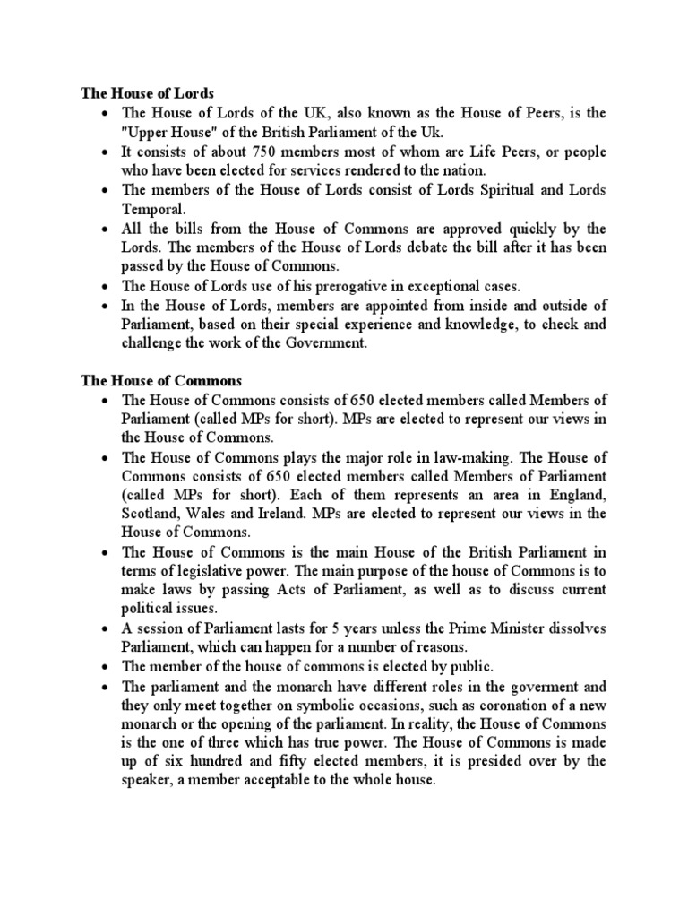 British Monarchy | PDF | Parliament Of The United Kingdom | House Of Lords