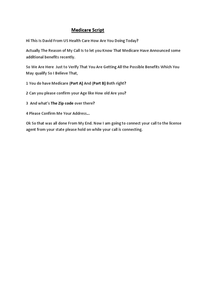 Medicare Script##1 | PDF