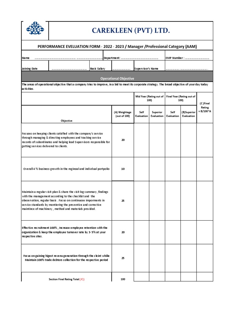 Goal Planig Operation 2023-2024 - AAM | PDF