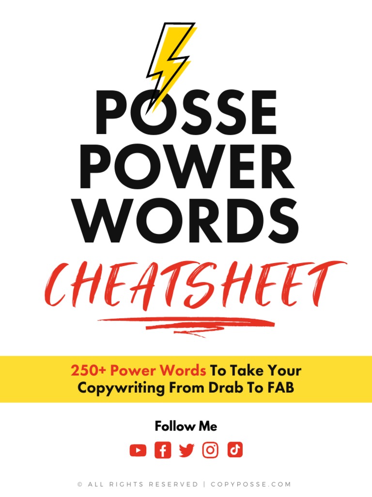 Copy Posse Power Words Cheatsheet | PDF