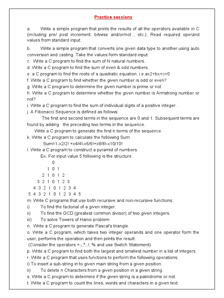 Lab Manual C Programming | PDF Lab Manual C Programming | PDF