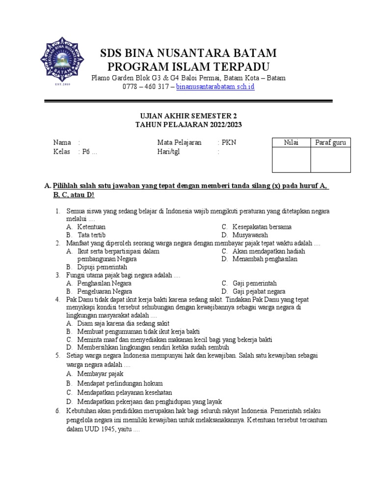 PKN UAS 2 | PDF