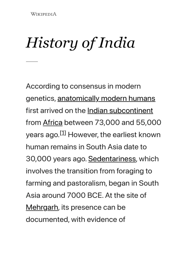 History of India - Wikipedia | PDF