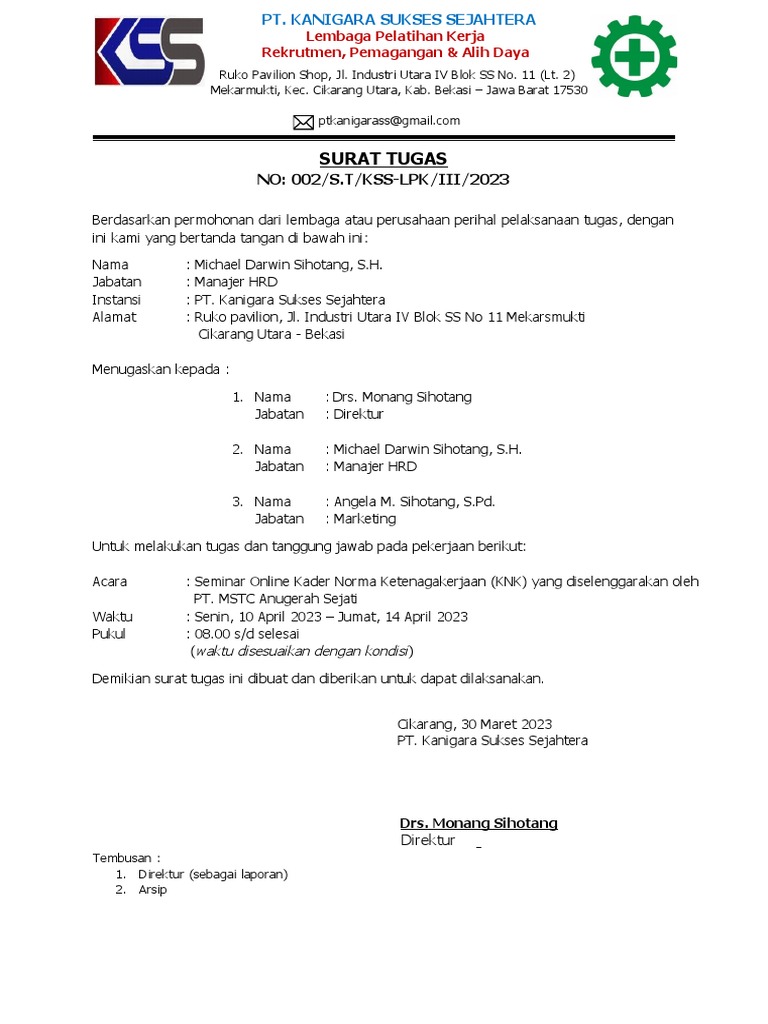 Format Surat Tugas | PDF