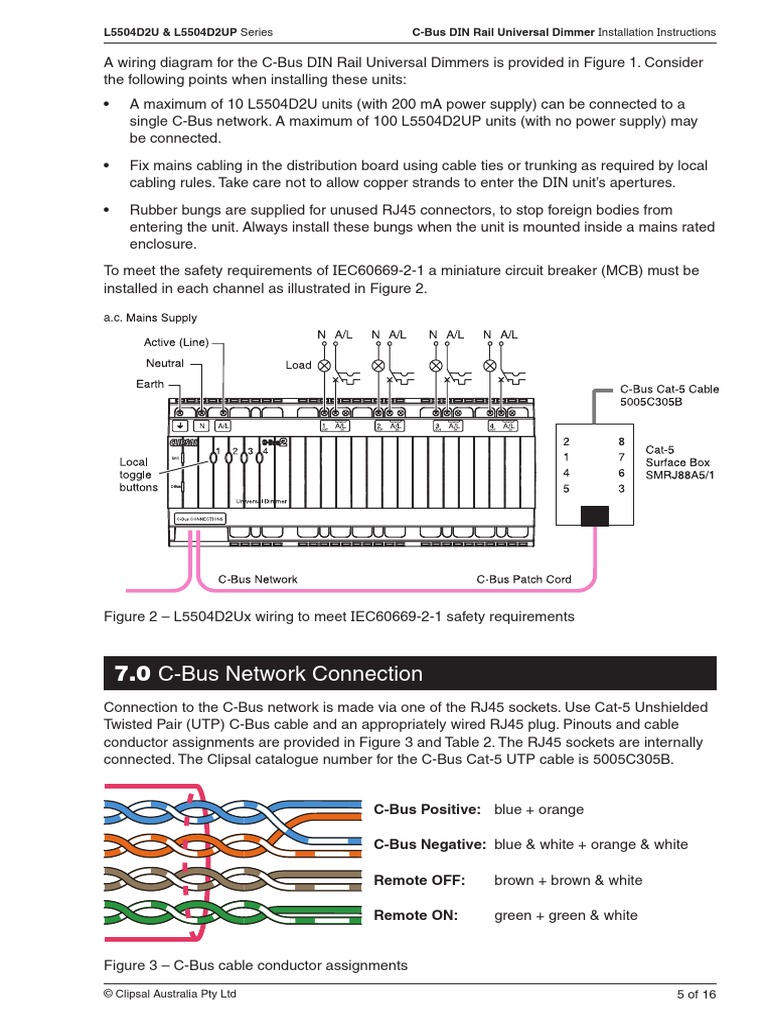 Clipsal C Bus L5504D2U Universal Dimmer Installation - 5 | PDF