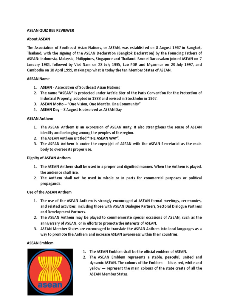 Asean Reviewer | PDF | International Relations | Government