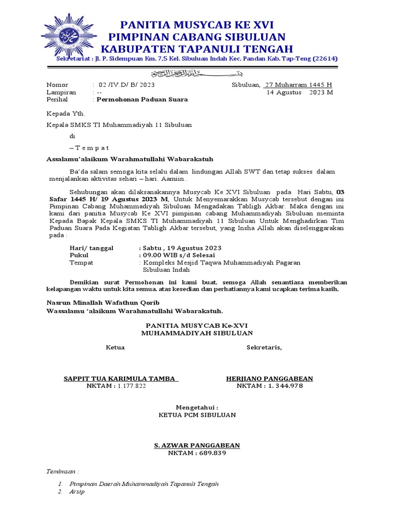 Permohonan Paduan Suara | PDF Permohonan Paduan Suara | PDF