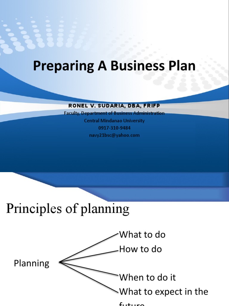 Preparing A Business Plan | PDF