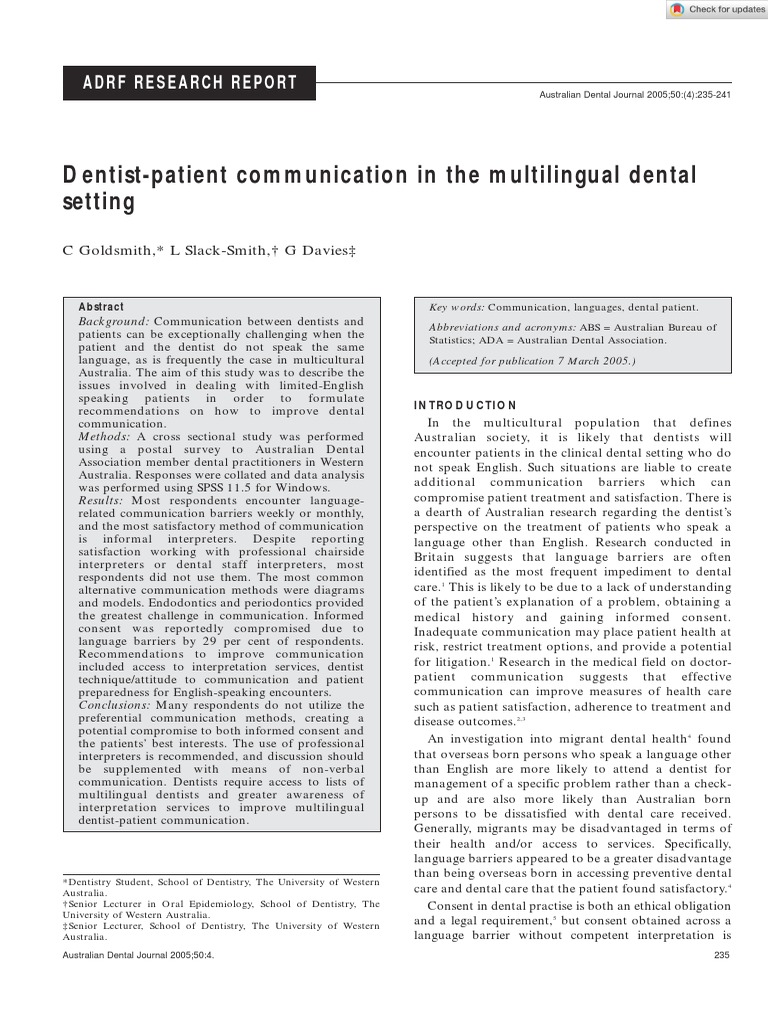 Multilingual Dentist-Patient Communication | PDF | Dentistry | Language ...