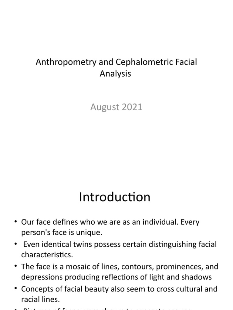 Facial Analysis: Anthropometry & Cephalometrics | PDF | Science ...