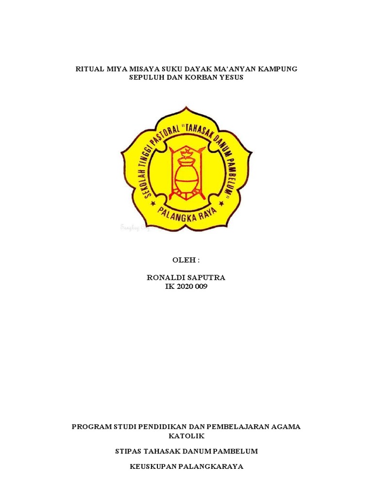 Ritual Miya Suku Dayak Ma'anyan | PDF