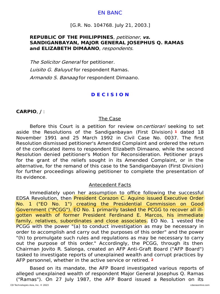 Republic v. Sandiganbayan | PDF