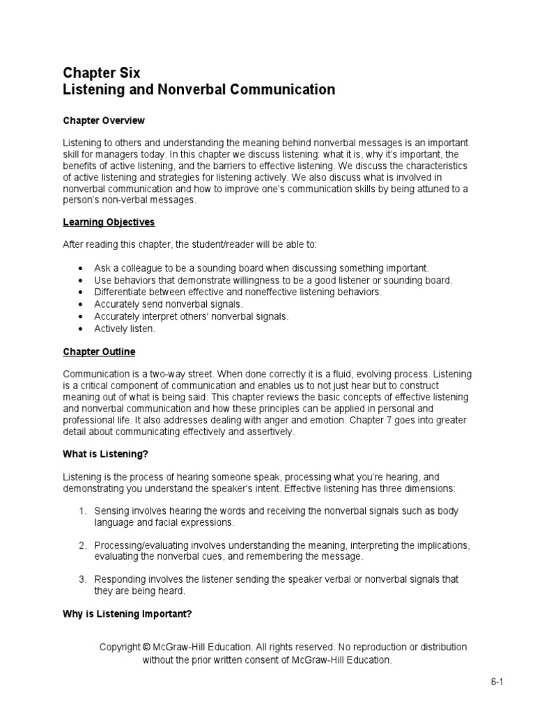 Chap6 IM 6e | PDF | Nonverbal Communication | Communication