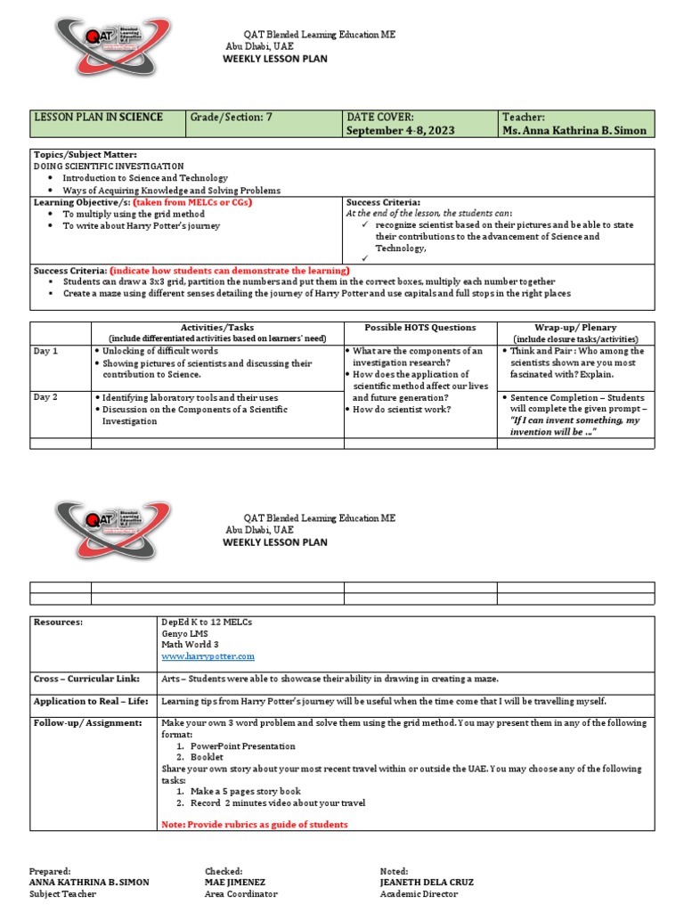 Updated Lesson Plan Template 2 | PDF