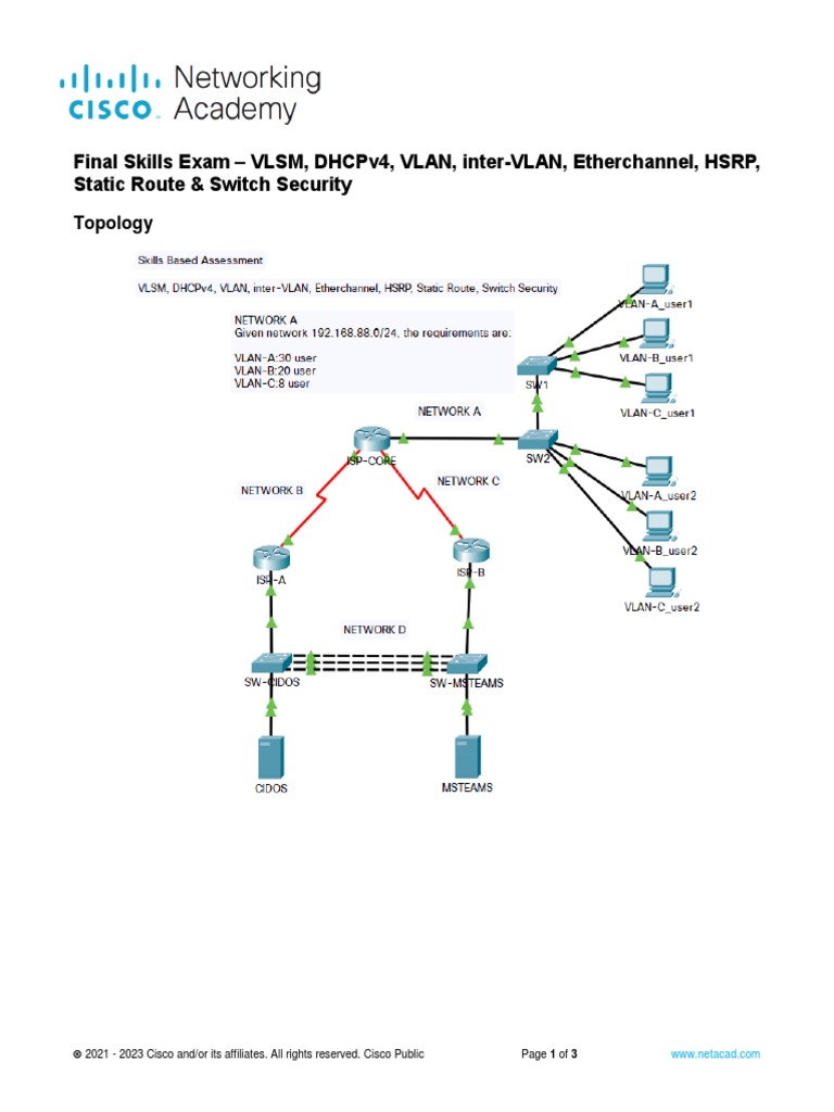 CCNA 2 Final Skills Exam 1 | Download Free PDF | Ip Address ... CCNA 2 Final Skills Exam 1 | Download Free PDF | Ip Address ...