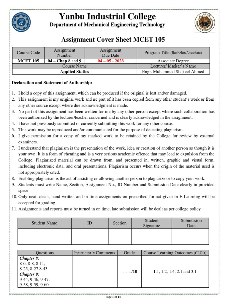 Assignment No. 4 Blank | PDF